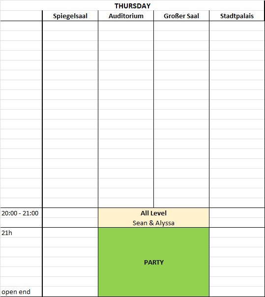 Schedule - Spring Time Swing