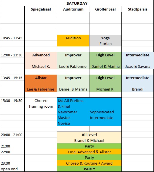 Schedule - Spring Time Swing